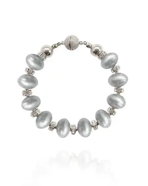 SAULE LABEL Mika Bracelet With Crystal Rondelles - Cloudy Sky