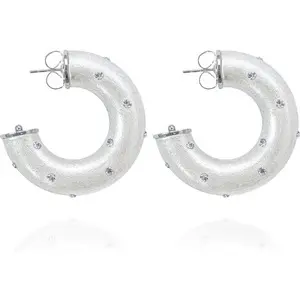 SAULE LABEL Alba Jet Hoop Earrings - Frost