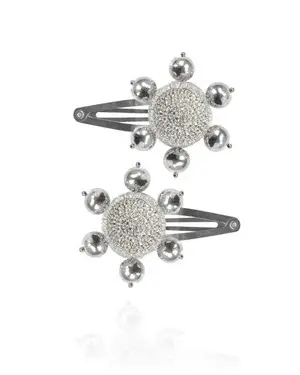 SAULE LABEL Jolie Barrette Pair - Silver Gloss