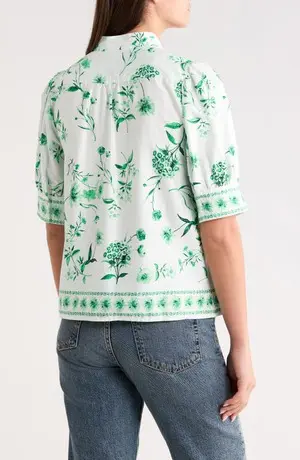 CECE DUPRAZ Floral Button-up Blouse