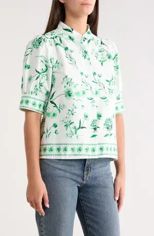 CECE DUPRAZ Floral Button-up Blouse
