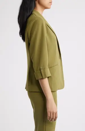 Anne Klein Roll-tab Sleeve Jacket - Bay Leaf