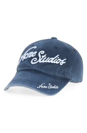 Acne Studios Carliy Venice Embroidered Logo Baseball Cap - Deep Blue