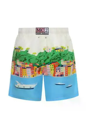 MC2 SAINT BARTH Gustavia Portofino Swim Shorts - White