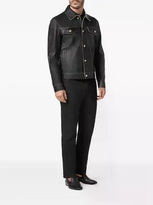 BILLIONAIRE Leather Jacket - Black