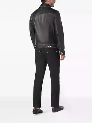 BILLIONAIRE Leather Jacket - Black