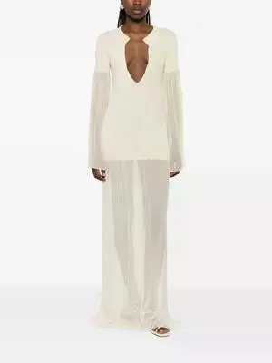 AYA MUSE Calla Cutout-detail Maxi Dress - Neutrals
