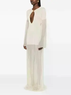 AYA MUSE Calla Cutout-detail Maxi Dress - Neutrals