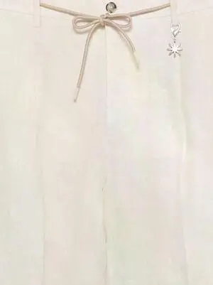 MANUEL RITZ Drawstring Linen Trousers - Neutrals