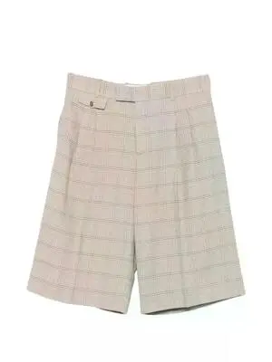 Drole De Monsieur Check-pattern Pleated Shorts