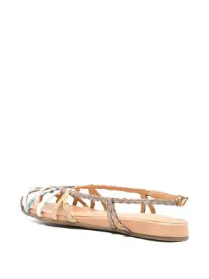 ANCIENT GREEK SANDALS Braided Raffia Sandals - Neutrals