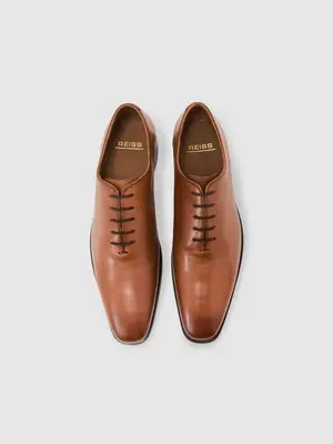 REISS Leather Oxford Shoes - Light Tan