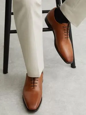 REISS Leather Oxford Shoes - Light Tan