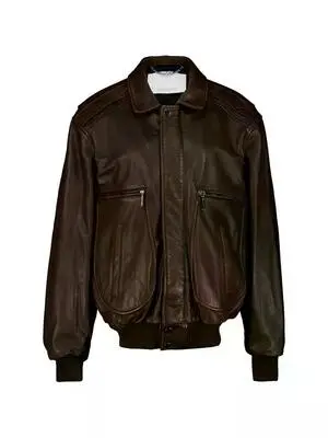 Rabanne Quilted-shoulder Leather Jacket