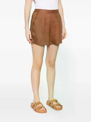MC2 SAINT BARTH Amani Pleated Shorts - Brown