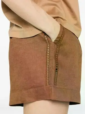 MC2 SAINT BARTH Amani Pleated Shorts - Brown