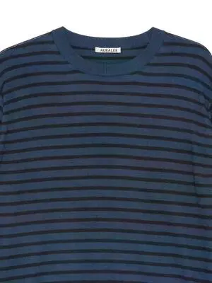 Auralee High-gauge Striped Cotton T-shirt