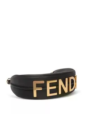 Fendi Small Graphy Leather Shoulder Bag - Black