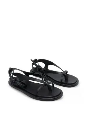POEVE Flavia Lace-up Sandals - Black