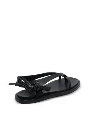 POEVE Flavia Lace-up Sandals - Black