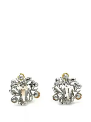 Vintage Floral-motif Clip-on Earrings