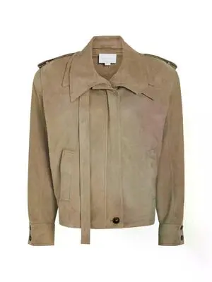 Stella McCartney Epaulette-detail Suede-effect Jacket - Neutrals