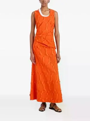 Proenza Schouler White Label Violeta Frayed Jacquard Maxi Dress - Orange