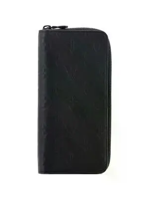 LOUIS VUITTON Zippy Wallet Monogram Shadow Leather Vertical Small Wallets - Black