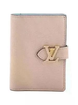 LOUIS VUITTON Vertical Wallet Taurillion Leather Compact Small Wallets - Neutrals