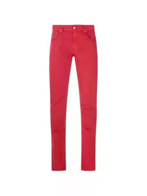 PT TORINO Logo-patch Slim-fit Trousers - Red
