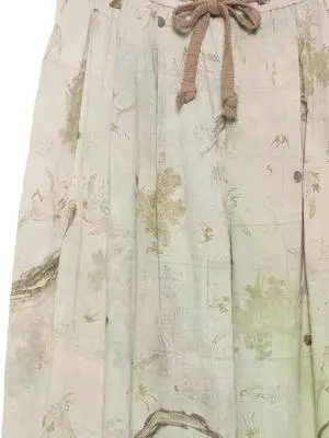 ZIGGY CHEN Graphic-print Trousers - Neutrals