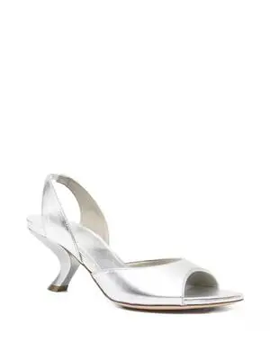 VIC MATIE Metallic-effect Slingback Sandals