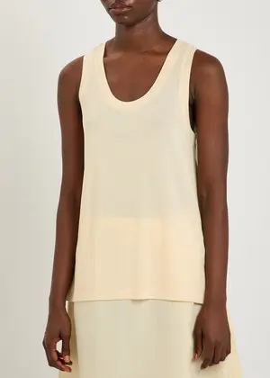 Studio Nicholson Scoop-neck Woven Tank Top - Beige