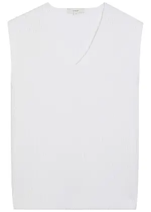 Vince Fine-knit Cotton-blend Vest - White