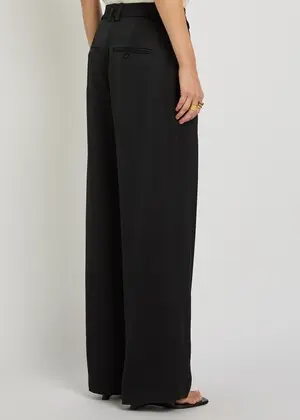 Vince Panelled Straight-leg Satin Trousers - Black