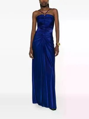 Max Mara Oggetti Ruched Maxi Dress - Blue