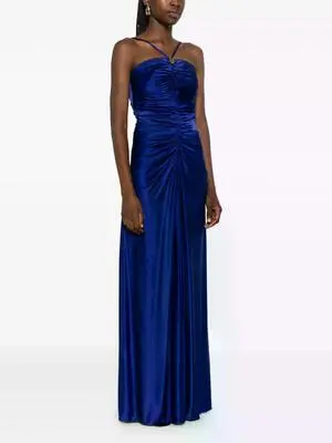Max Mara Oggetti Ruched Maxi Dress - Blue