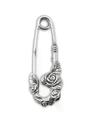 Emanuele Bicocchi Rose-detail Safety-pin Earring - Silver