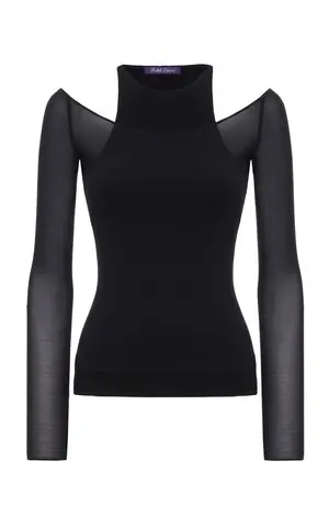 Ralph Lauren Maxine Silk Jersey Top - Black