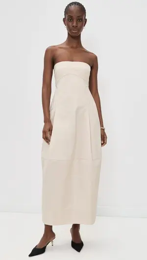 ST. AGNI Canvas Pleat Cocoon Dress