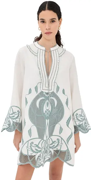 Women's Ruffle Linen Coverup Dresses