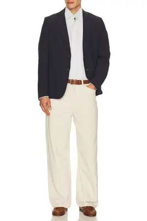 PERCIVAL Tailored Linen Blazer In Blue - Navy