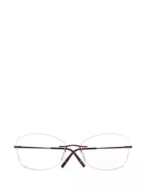 SILHOUETTE Titan Minimal Art Stellar Rimless Eyeglasses - Red