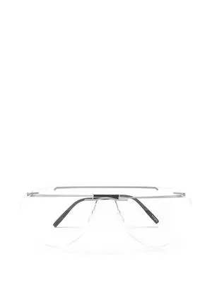 SILHOUETTE Titan Minimal Art Rimless Aviator Eyeglasses - Silver