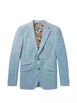 ABSEITS Graphic-inlay Tailored Blazer - Blue