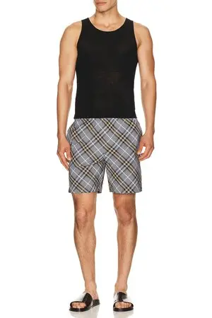 Burberry Check Swim Short - Wave Blue Check