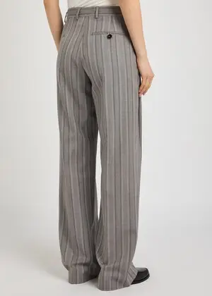 Stella McCartney Striped Wool Trousers - Grey