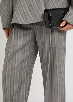 Stella McCartney Striped Wool Trousers - Grey