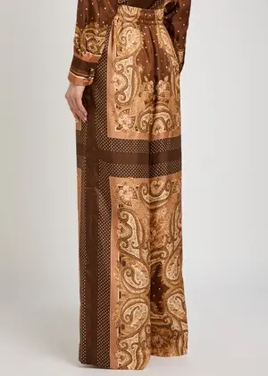 Zimmermann Luna Printed Silk Track Pants