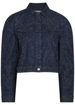 Jacquemus La Veste De Nimes Ovalo Denim Jacket - Navy